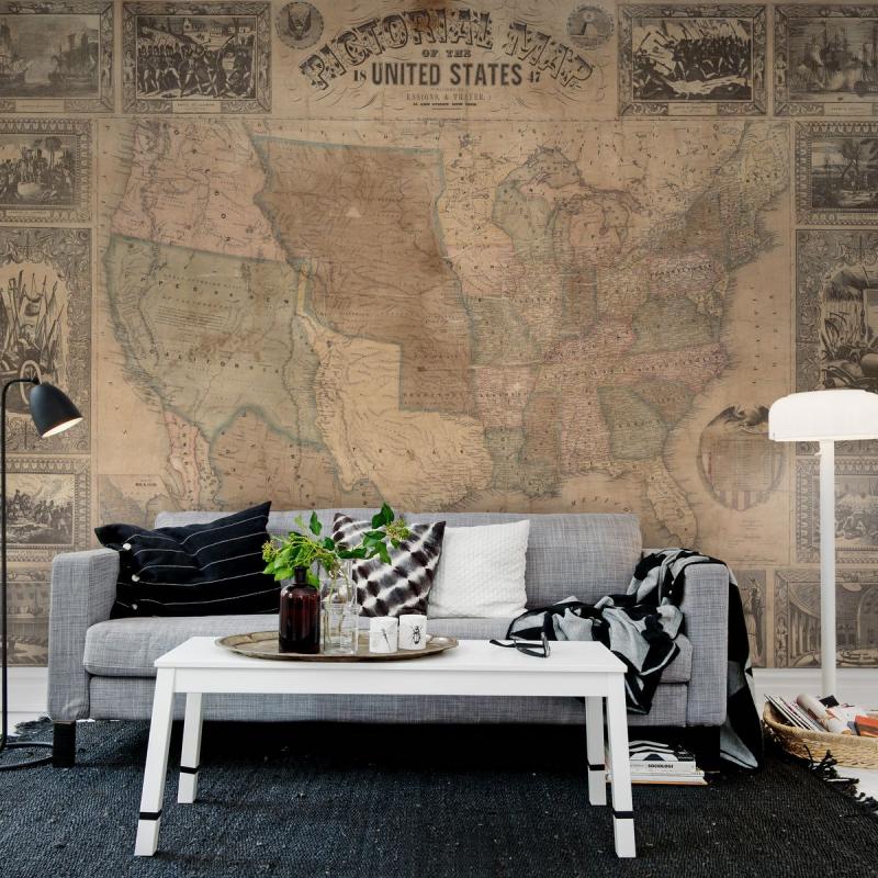 Fototapeta stara historyczna Mapa USA w stylu Vintage | Sklep STYL ...